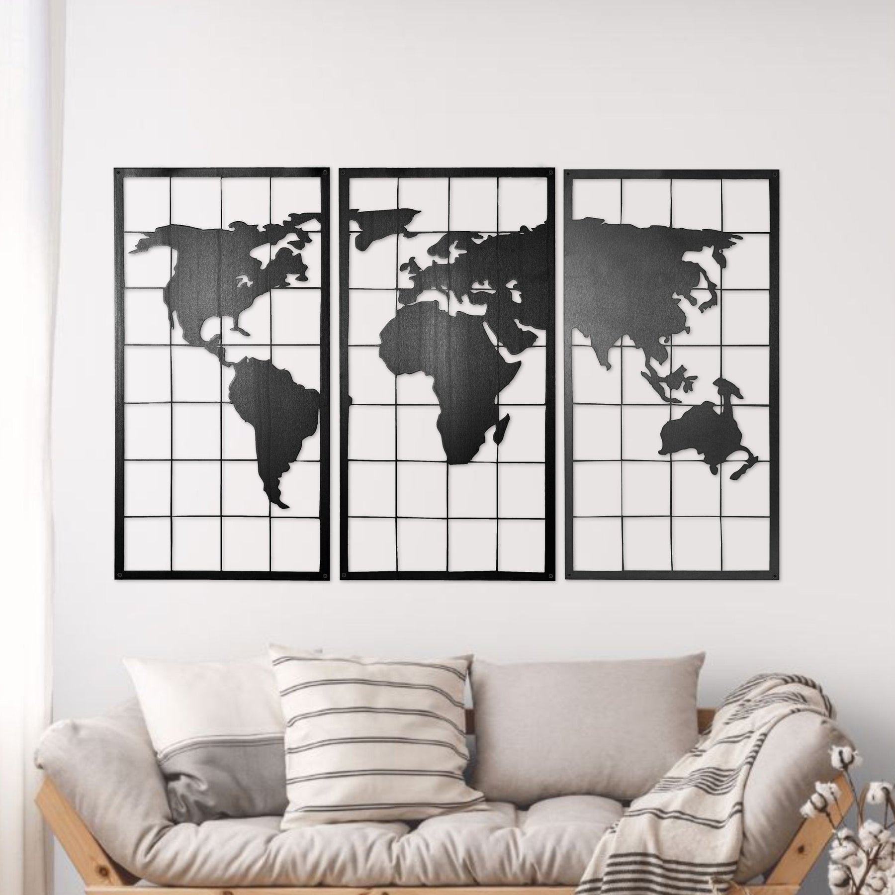 World Map Panels | Large Metal Wall Art – The Stainless Community